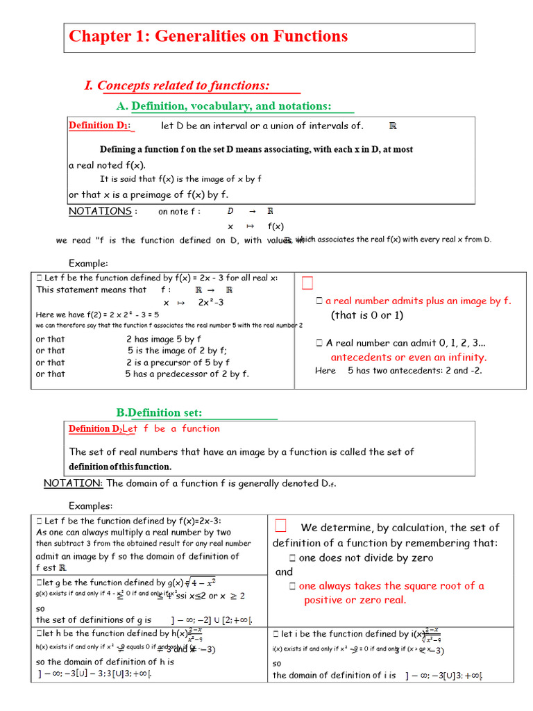 Generalities On Functions 1st S | PDF | Function (Mathematics ...