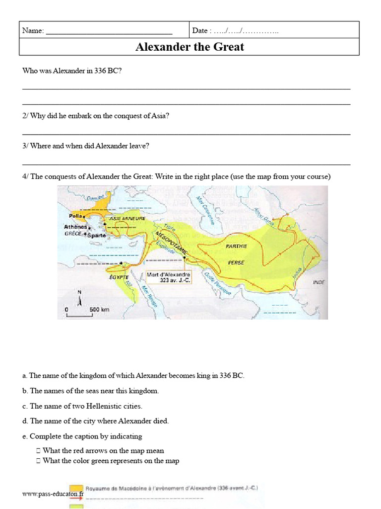 Alexander The Great - 6th - Corrected Exercises - Greek Civilization ...