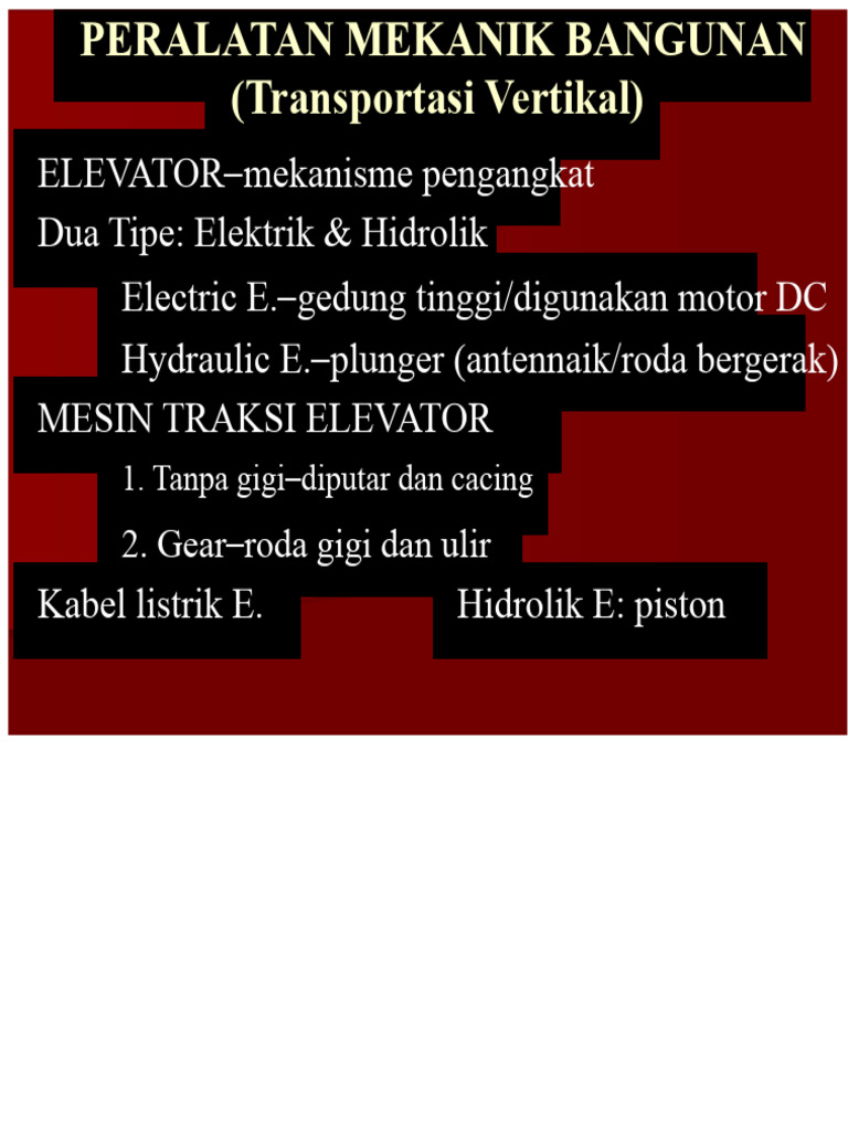 Peralatan Mekanik Bangunan: Elevator & HVAC | PDF