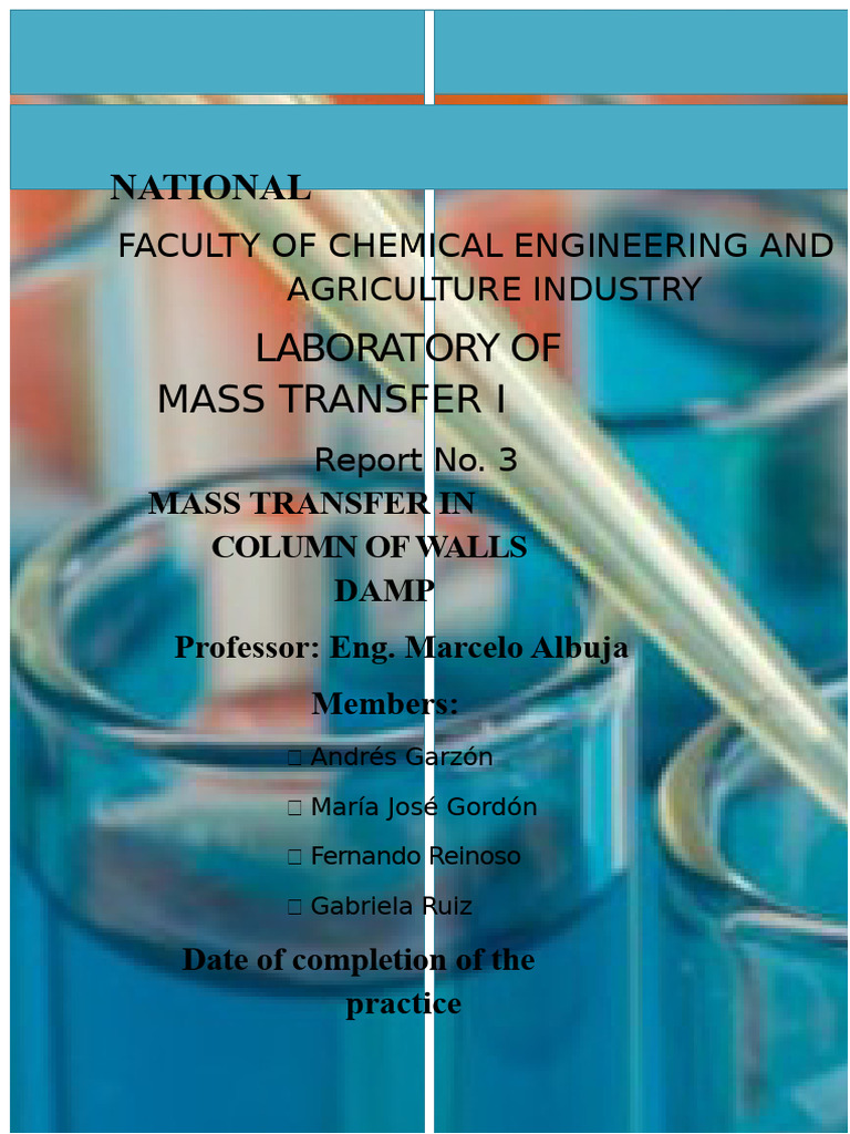 Report 3 Mass Transfer in Wet Wall Column | PDF | Gases | Fluid Dynamics