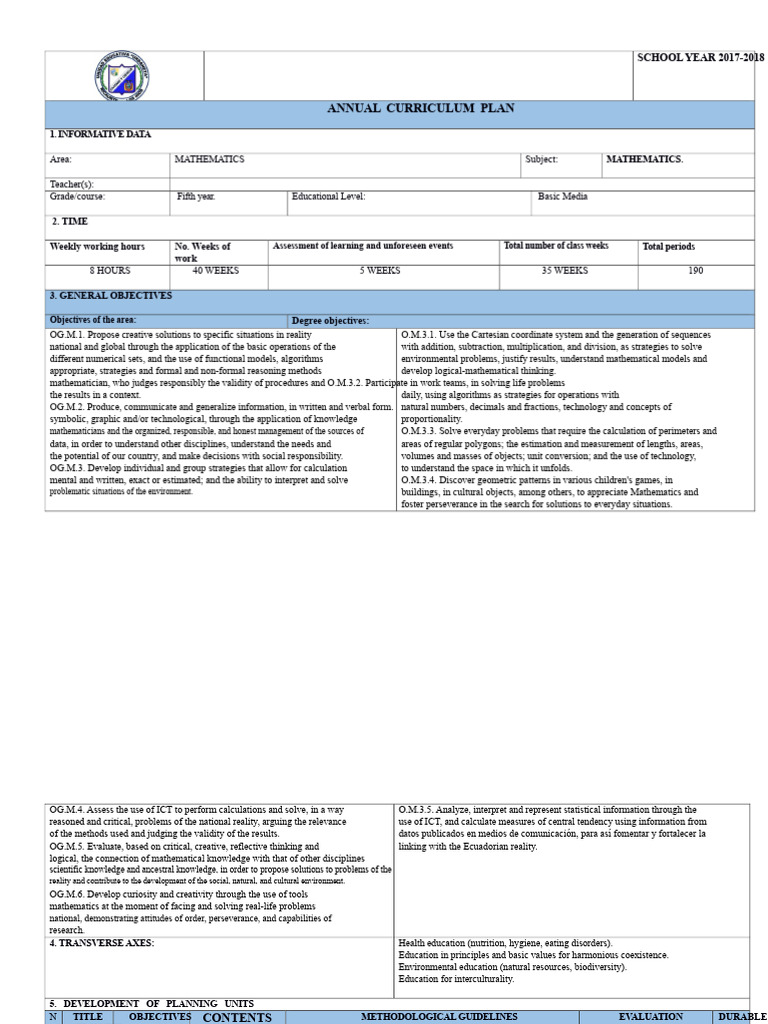 PCA-MATHEMATICS 5th Grade | PDF | Mathematics | Numbers