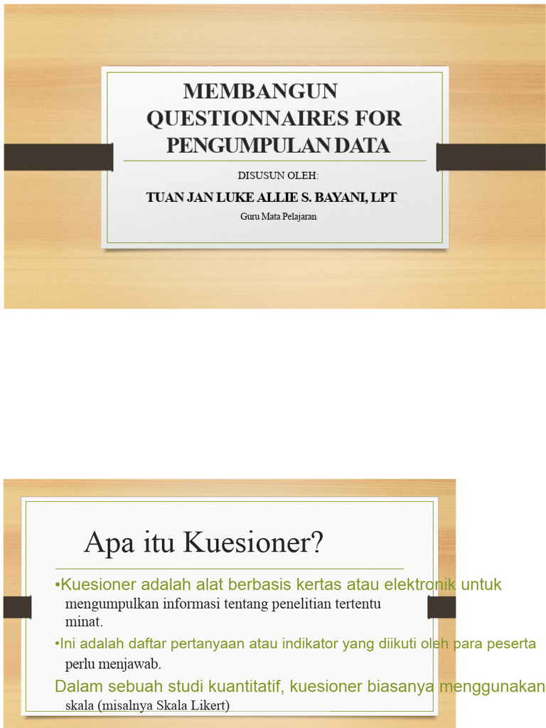 Panduan Kuesioner untuk Pengumpulan Data | PDF