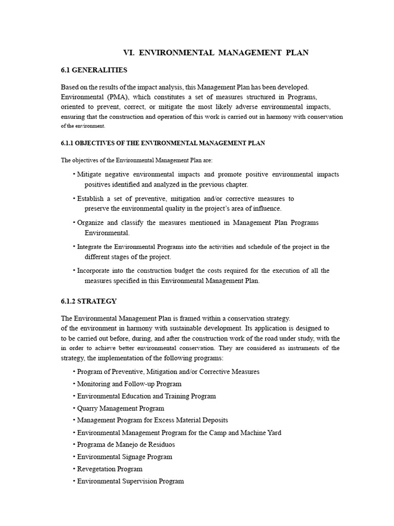 Environmental Management Plan Overview | PDF | Air Pollution | Particulates