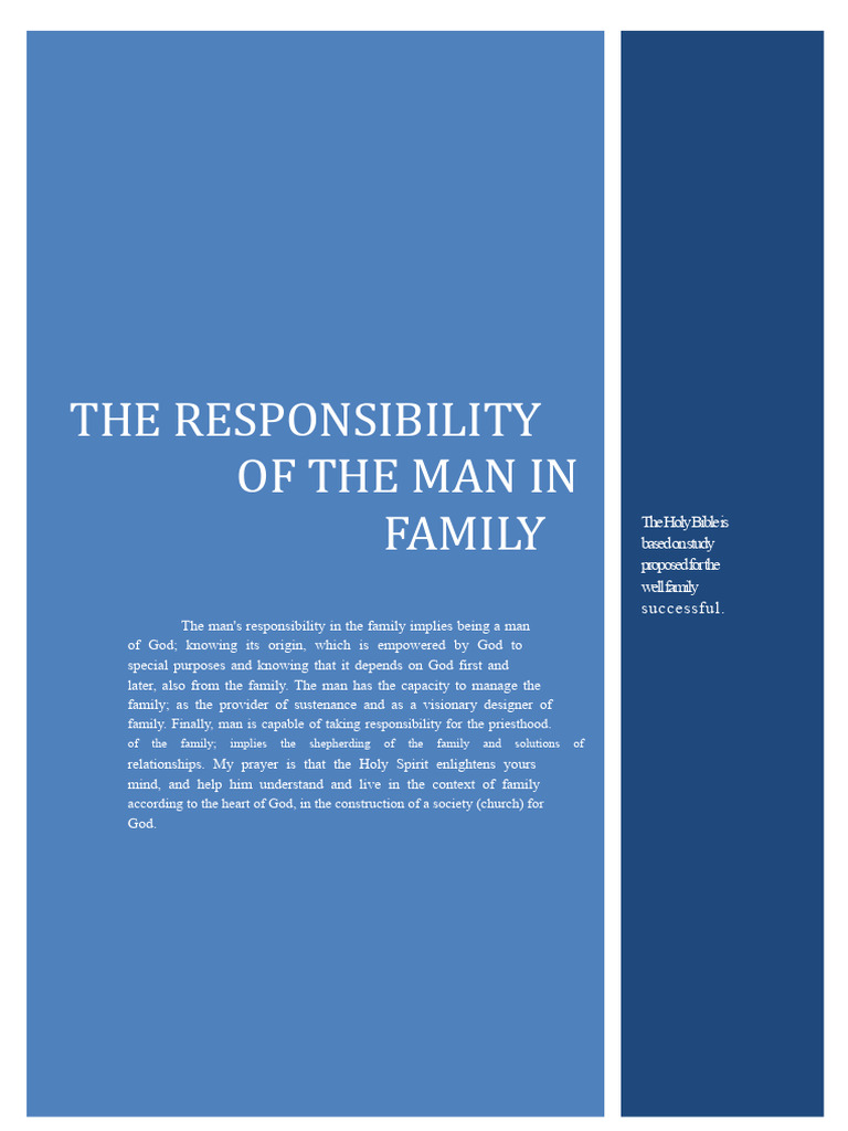 The Responsibility of Man in The Family | PDF | Marriage