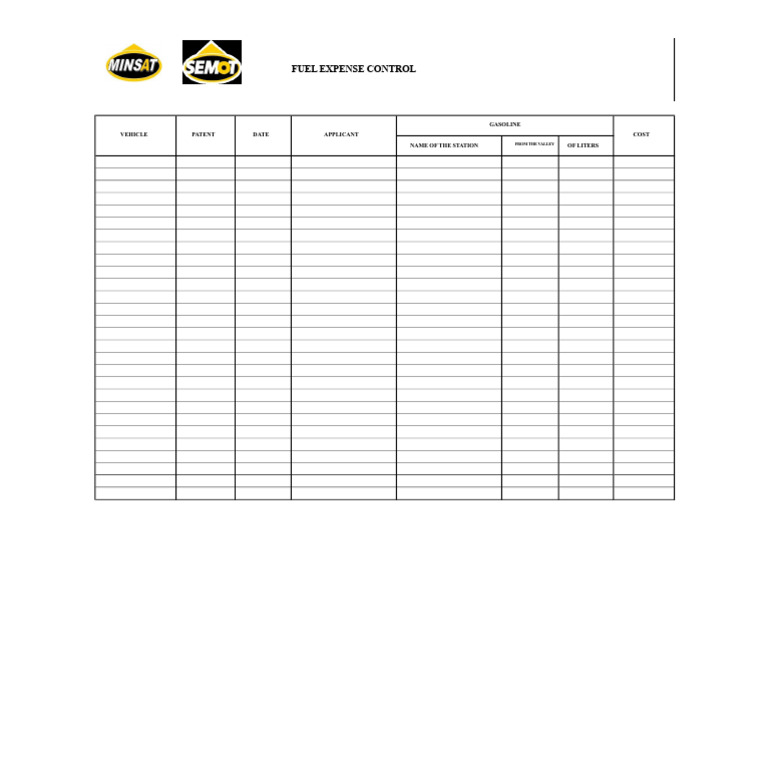 Fuel Expense Control Format | PDF