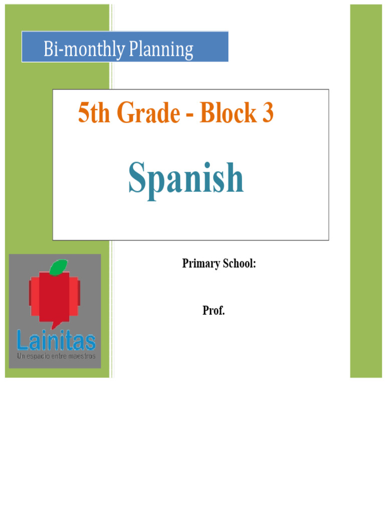 5th Grade Plan - Block 3 Spanish | PDF | Poetry | Semantics