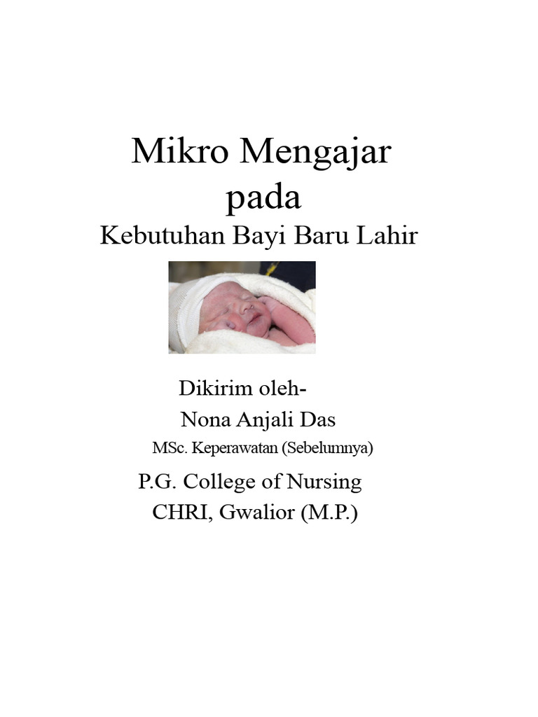 Kebutuhan Bayi Baru Lahir Mikro Pengajaran | PDF