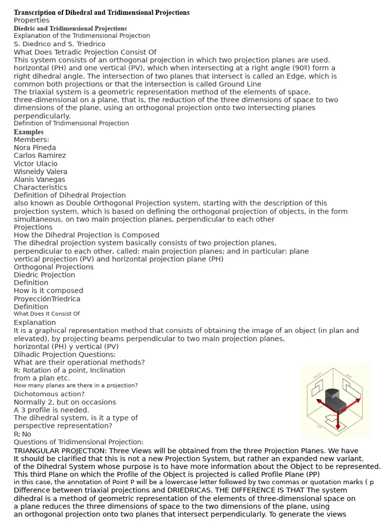 Transcript of Dihedral and Trihedral Projections | PDF | Line (Geometry ...