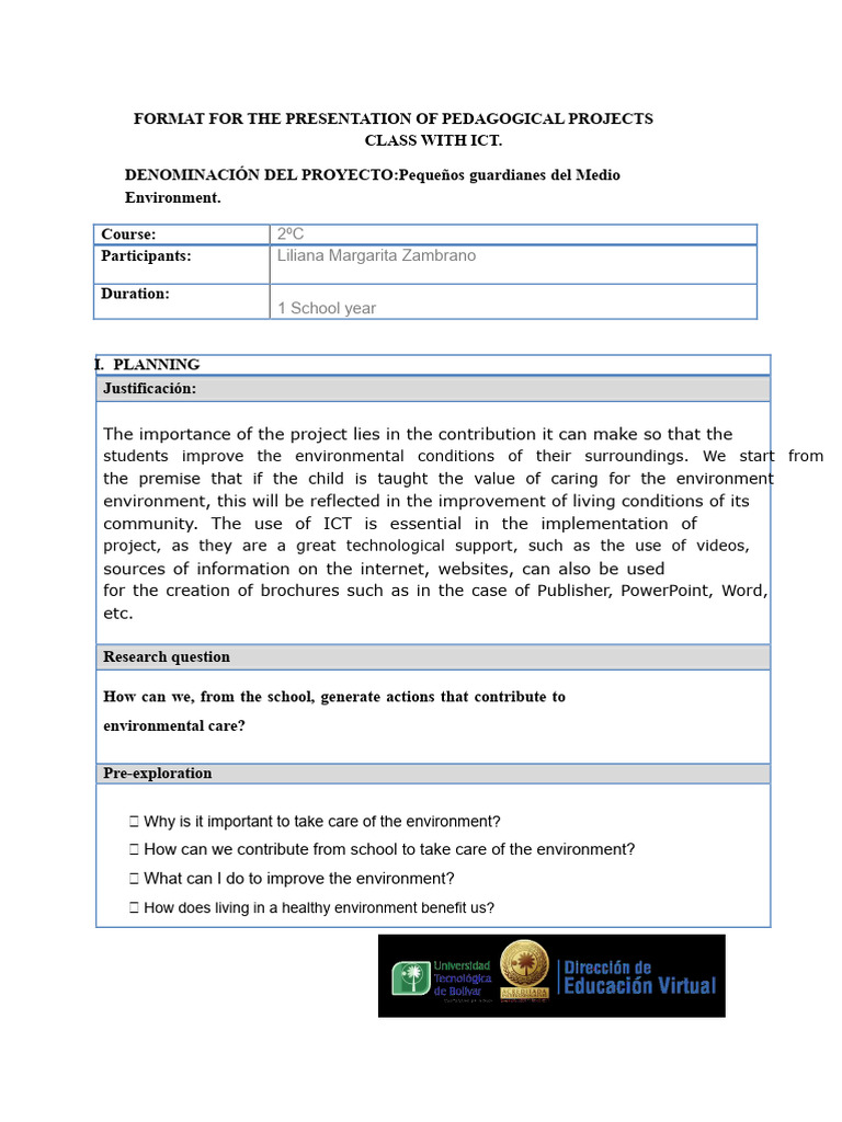 Classroom Project Format: LITTLE ENVIRONMENTAL GUARDIANS. | PDF | Water