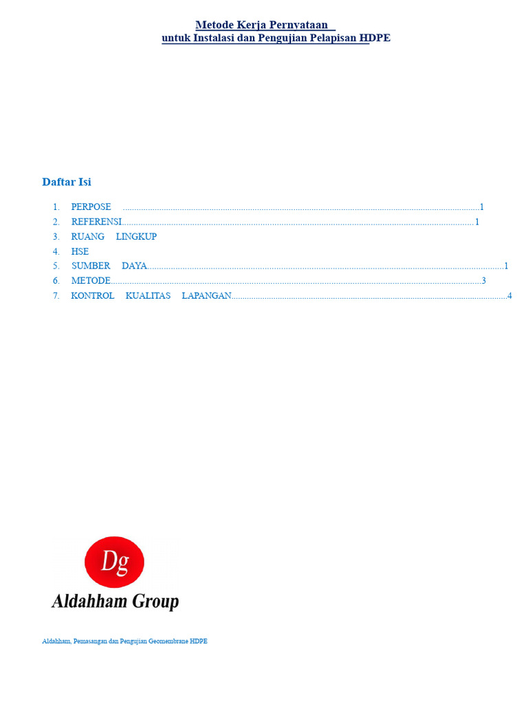 MOS HDPE pelapisan Umum Rev.8 _1-4-2019 Dg (002).pdf | PDF