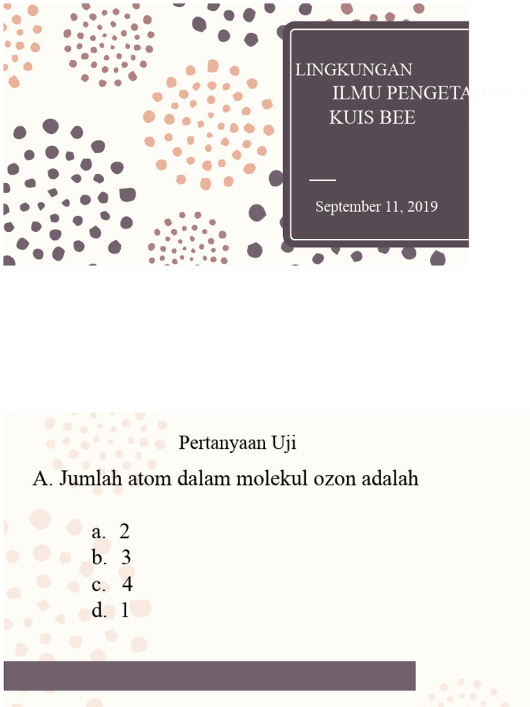 Kuis Lingkungan: Ozon dan Polusi | PDF