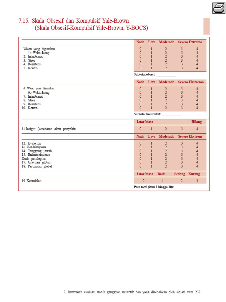 Skala Yale-Brown untuk OCD | PDF