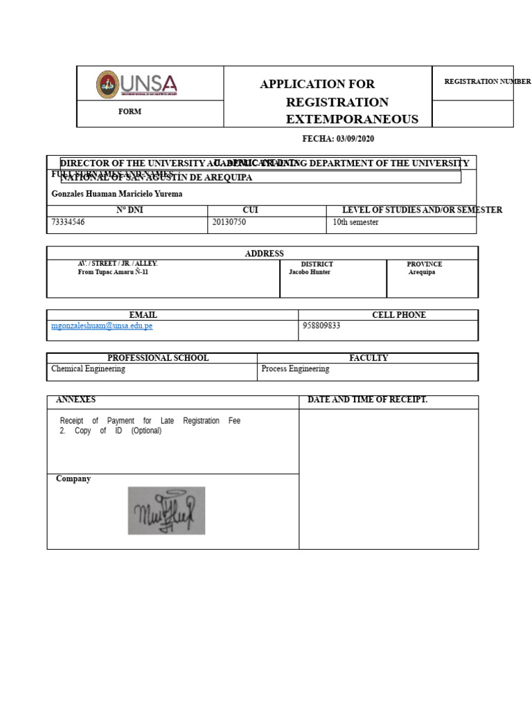 Late Enrollment Application | PDF