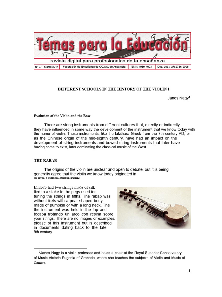 History and Evolution of the Violin | PDF | Violin | Chordophones