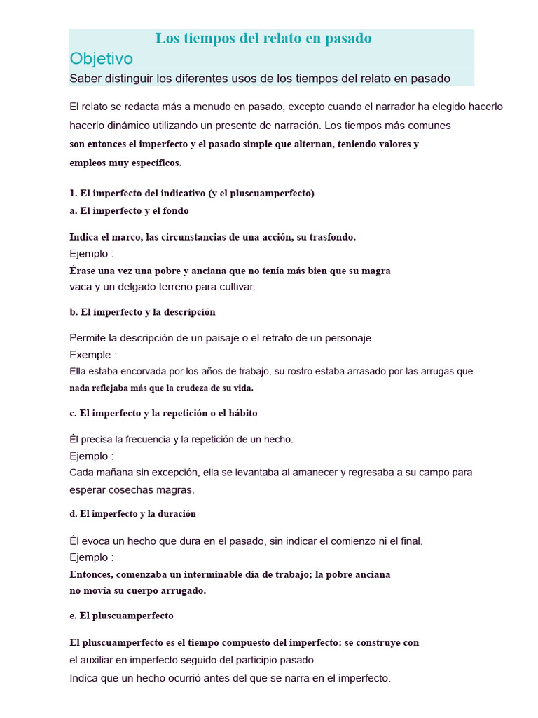 lección los tiempos del relato | PDF | Narración