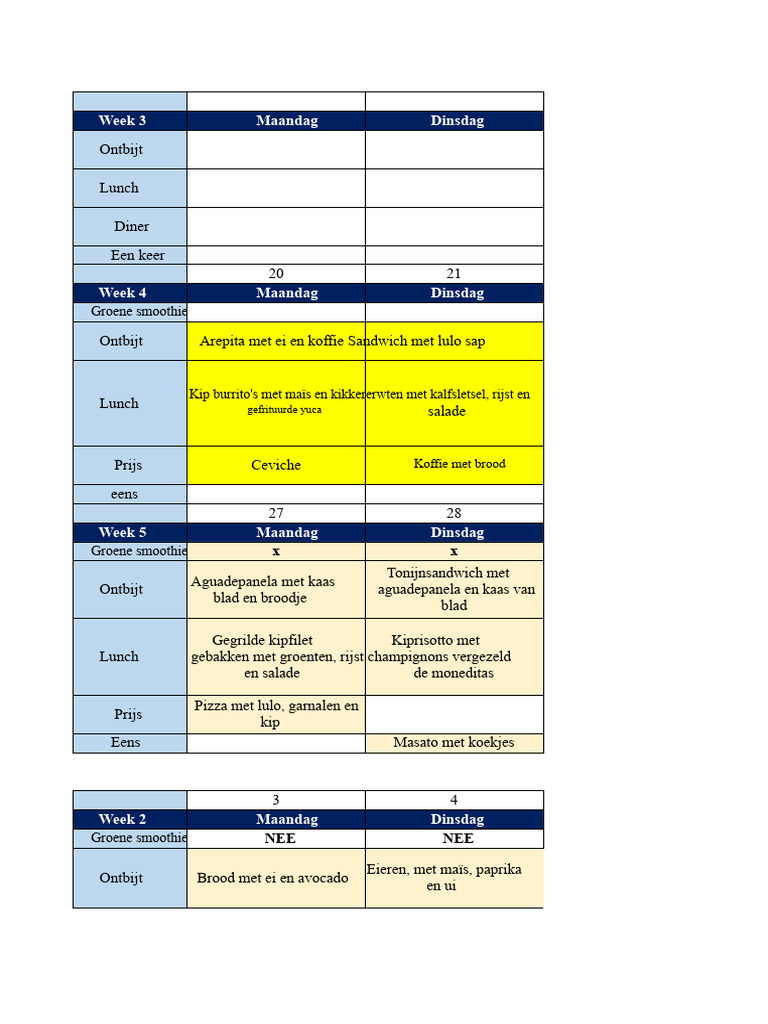 Eten Kalender | PDF