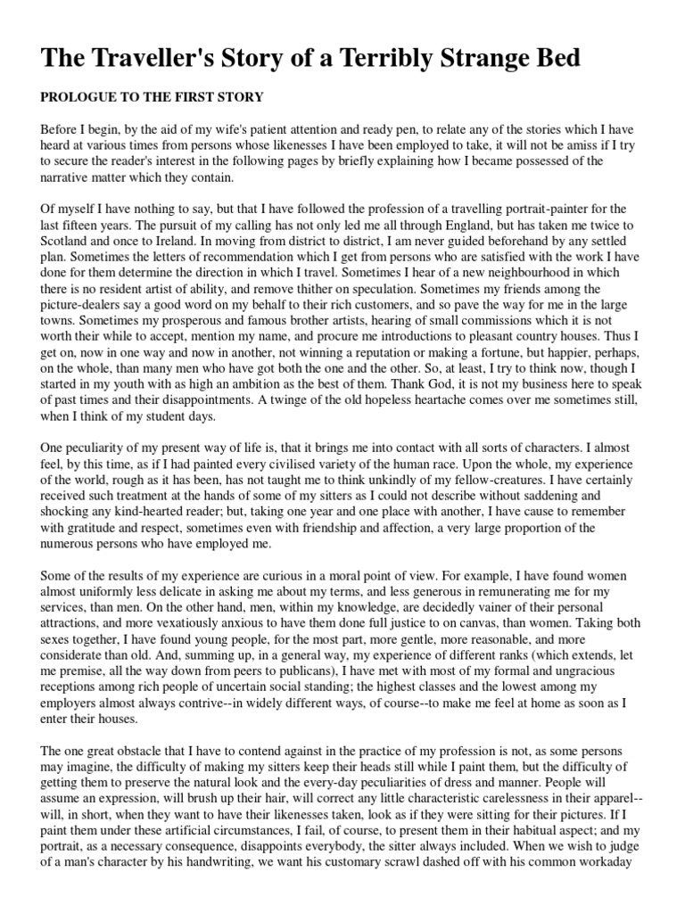 The Traveller's Story of A Terribly Strange Bed | PDF | Recall (Memory) | Narrative