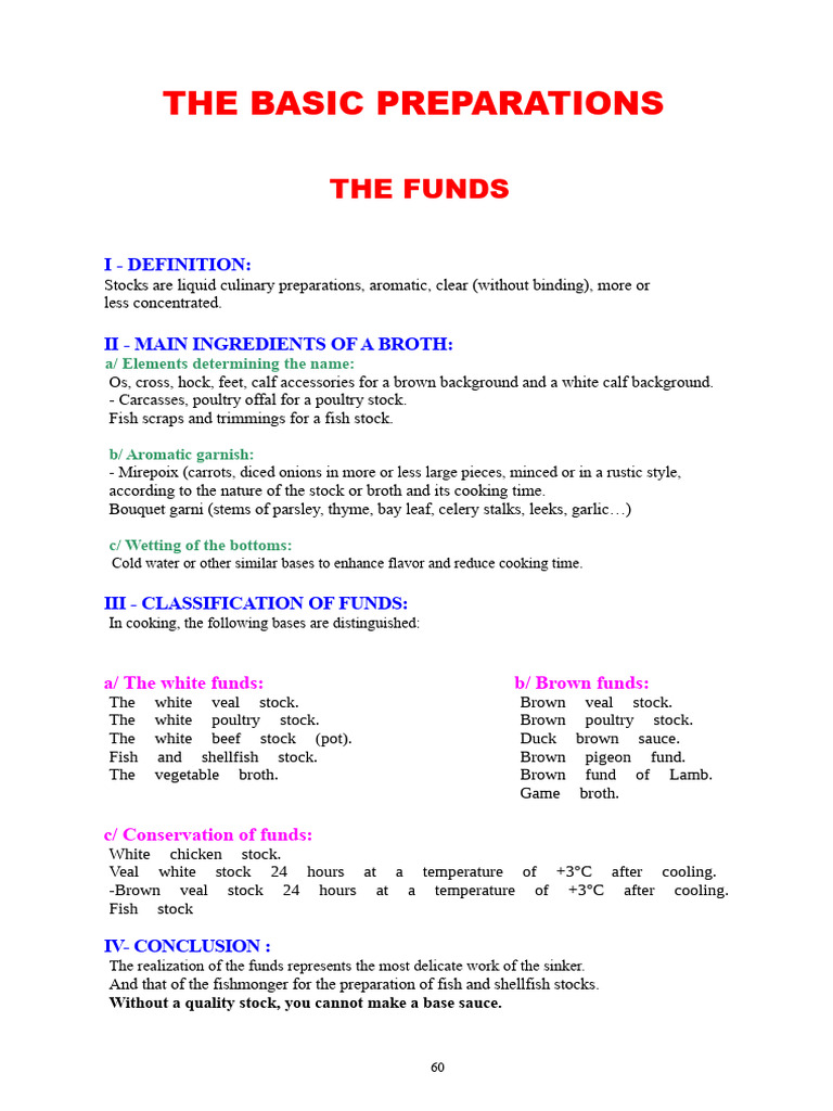 Essential Guide to Culinary Stocks | PDF | Mayonnaise | Stock (Food)