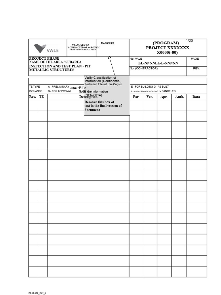 Inspection and Test Plan for Metal Structures | PDF | Specification ...