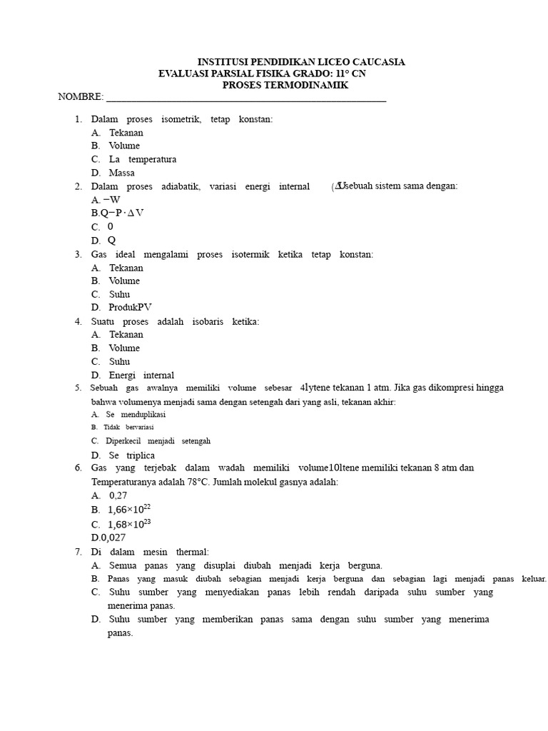 Evaluasi Termodinamika | PDF