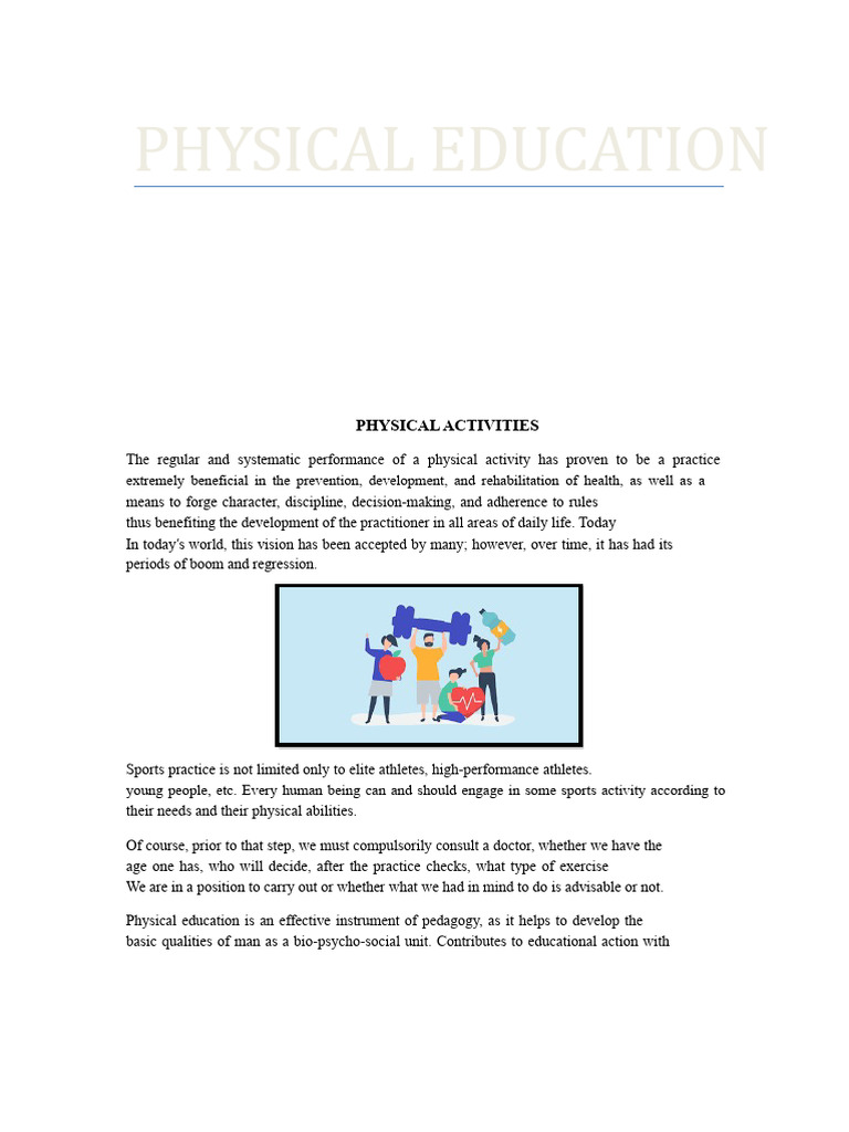 Physical Activities | PDF | Physical Fitness | Skeletal Muscle