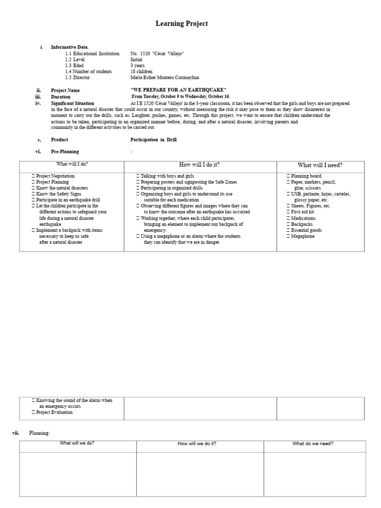Earthquake Preparedness Project for Kids | PDF | Science | Idea
