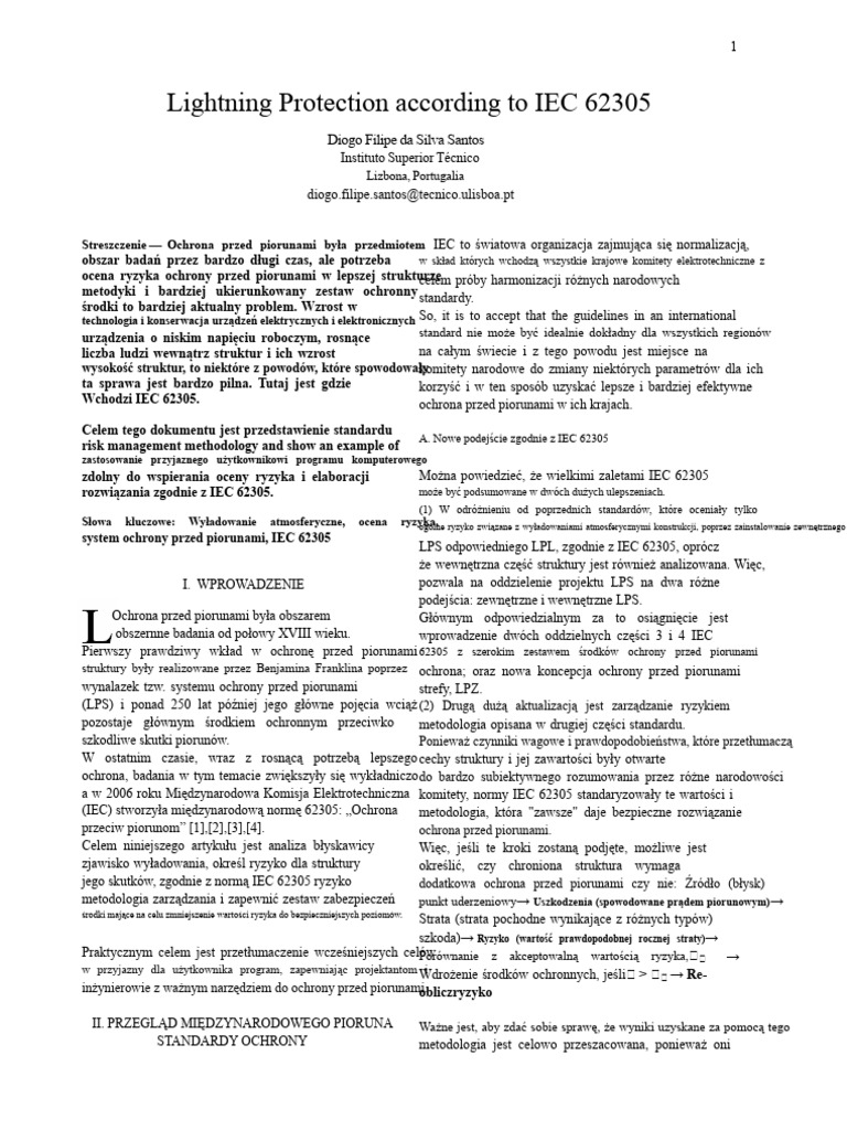 Ochrona Przed Piorunami Zgodnie Z Normą IEC 62305 | PDF