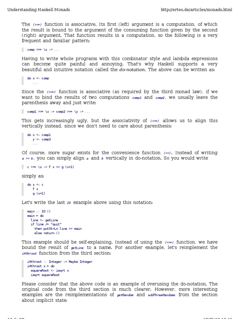 Understanding Haskell Monads - Ertugrul Söylemez - Pags 16-28 | PDF | Concept | Function ...