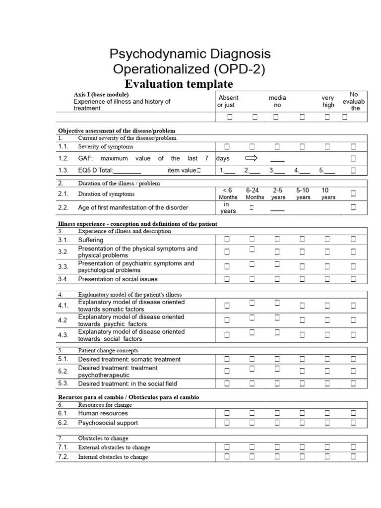Template OPD II | PDF | Diagnostic And Statistical Manual Of Mental ...