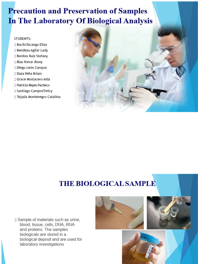 Caution and Conservation of Samples in The Biological Analysis ...