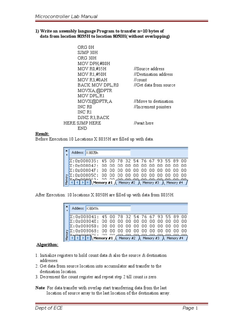 ECE Microcontroller Lab Guide | PDF | Binary Coded Decimal | C (Programming Language)