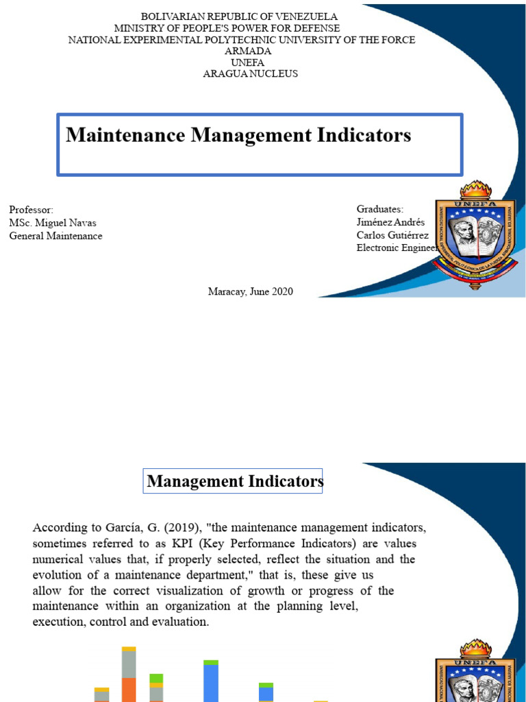 Maintenance Management Indicators Slides | PDF | Business