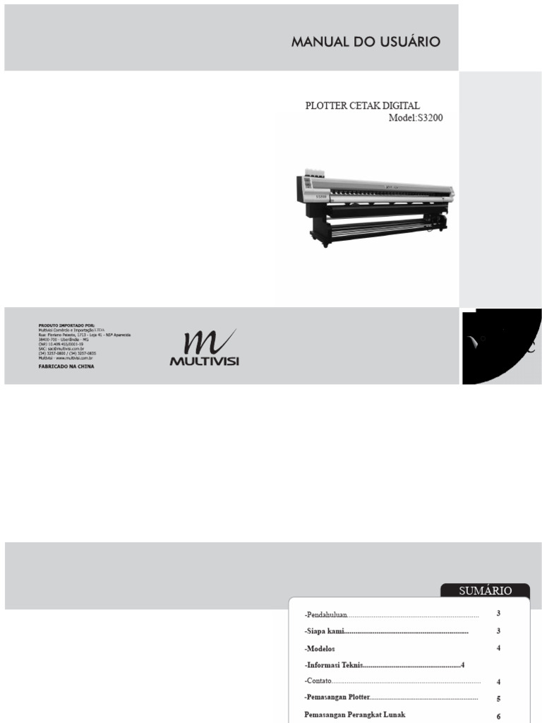 Panduan Instalasi Plotter S3200 | PDF
