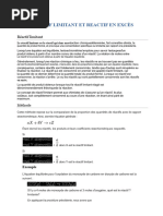 Identifier le réactif limitant en chimie | PDF