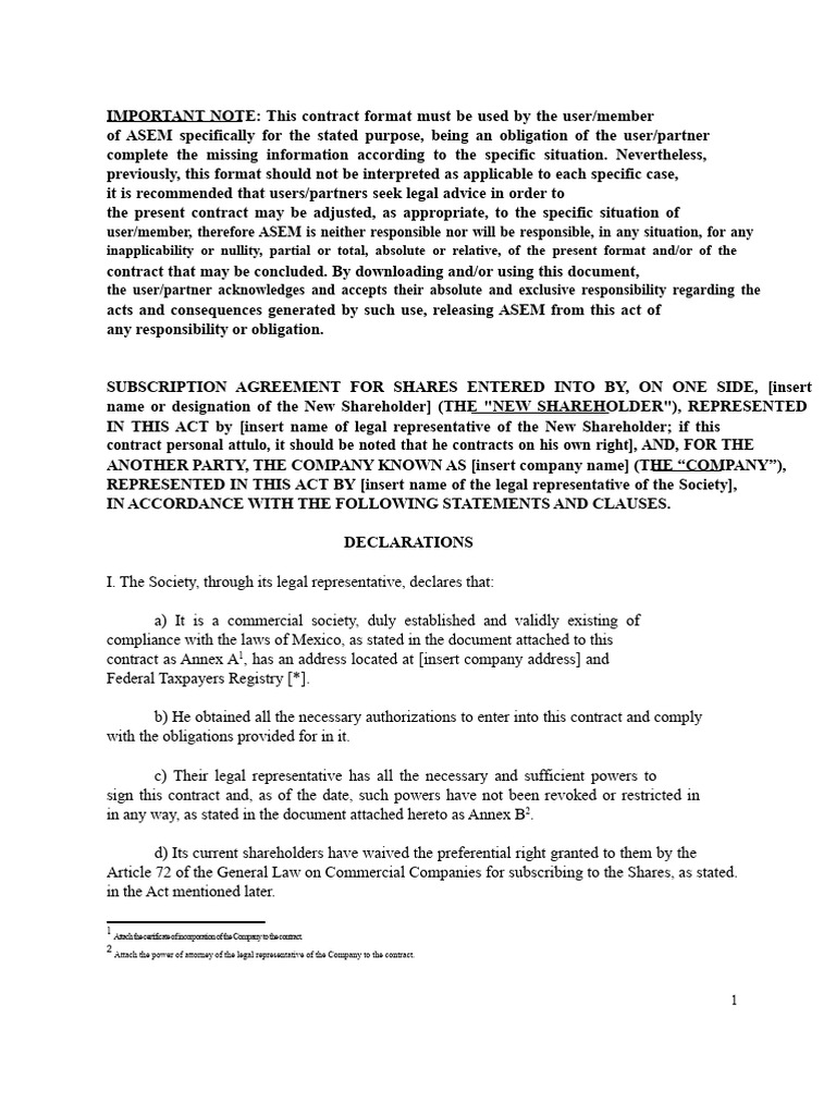 5f03ab60ee58a - Stock Subscription Agreement | PDF | Common Law | Business