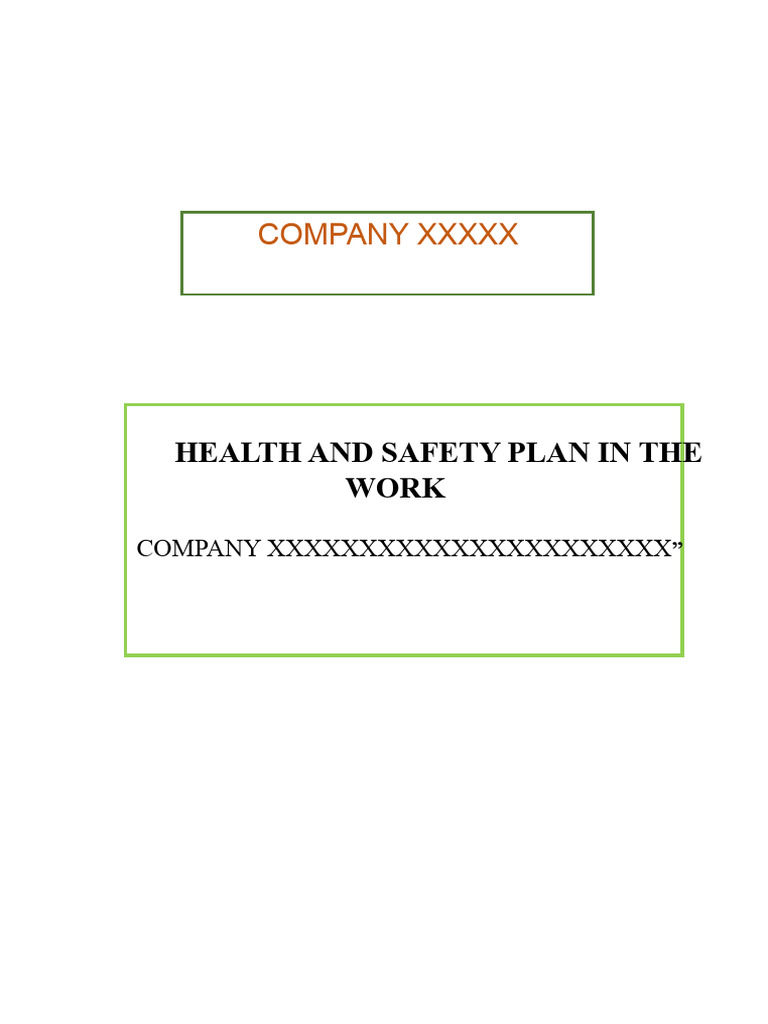 Workplace Health and Safety Plan | PDF | Occupational Safety And Health ...