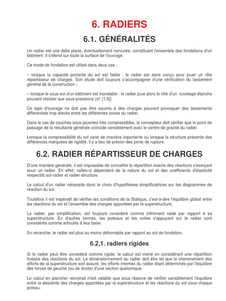 03 06 Radiers | PDF | Méthodes et références pédagogiques