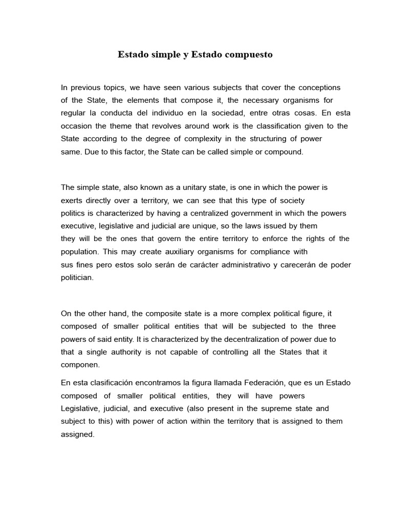 Simple vs. Composite State Explained | PDF | Forms Of Government ...