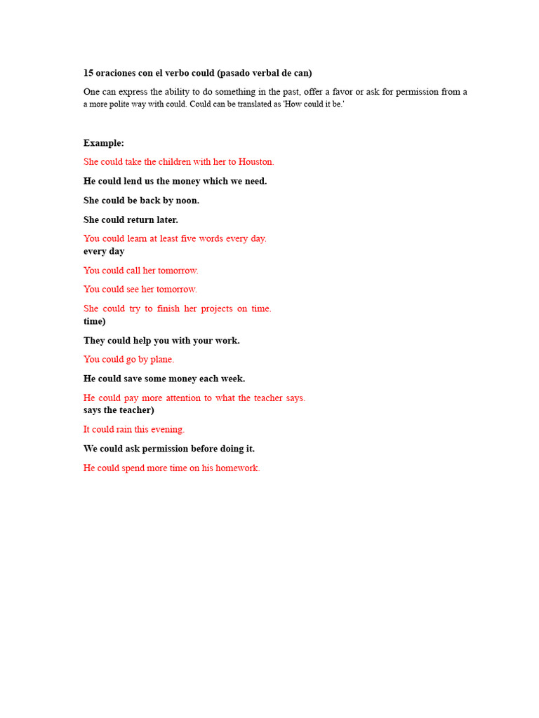 Jhonreyes-systems-D4-English-Activity 15 Sentences With The Verb Could ...