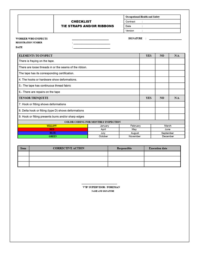 Occupational Health Safety Inspection Checklist | PDF