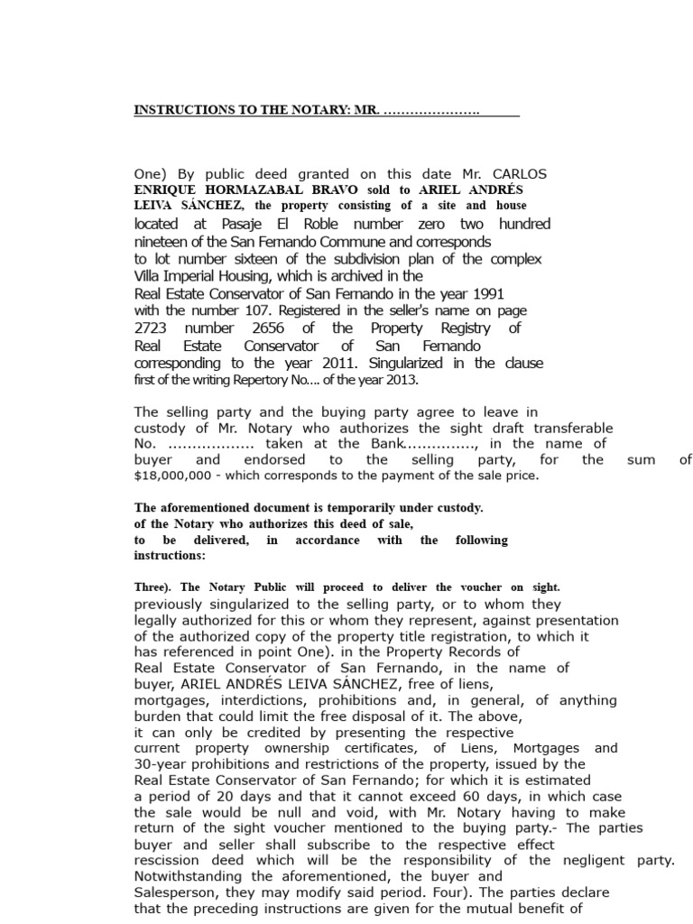 Letter Instructions Notary | PDF | Private Law | Common Law