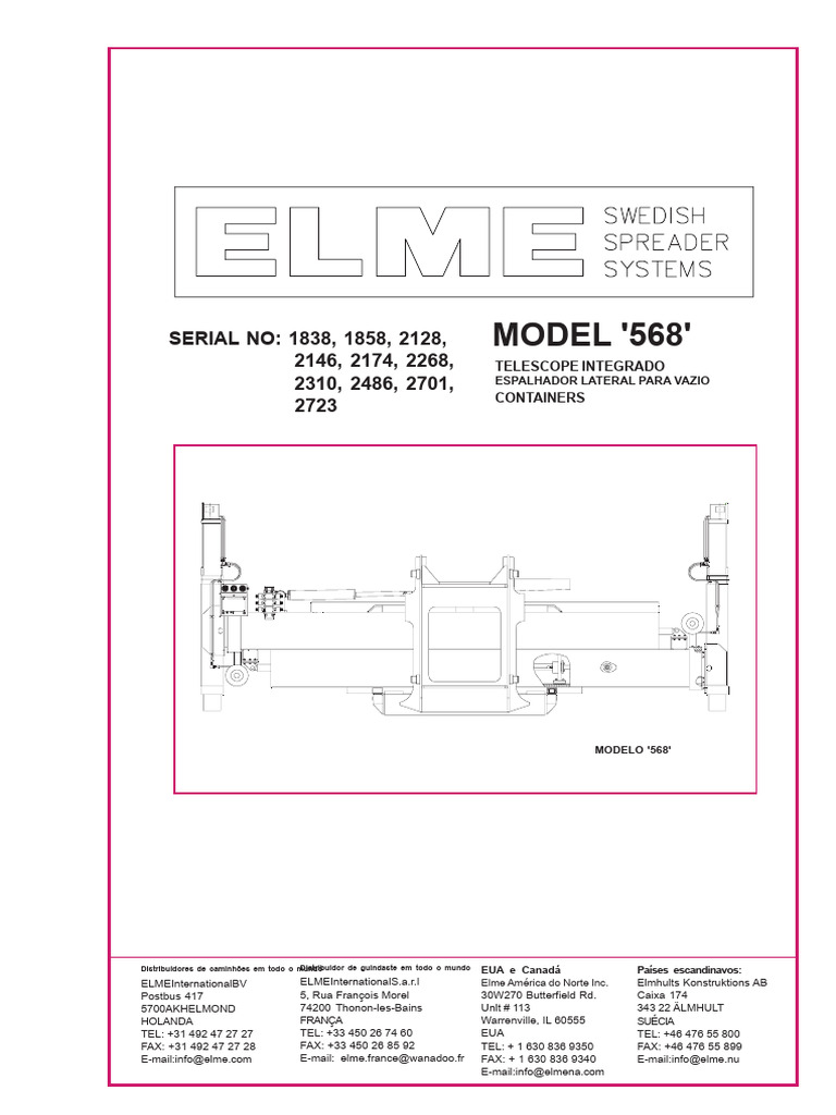 Manual do Espalhador ELME Modelo 568 | PDF | Vestir-se | Válvula
