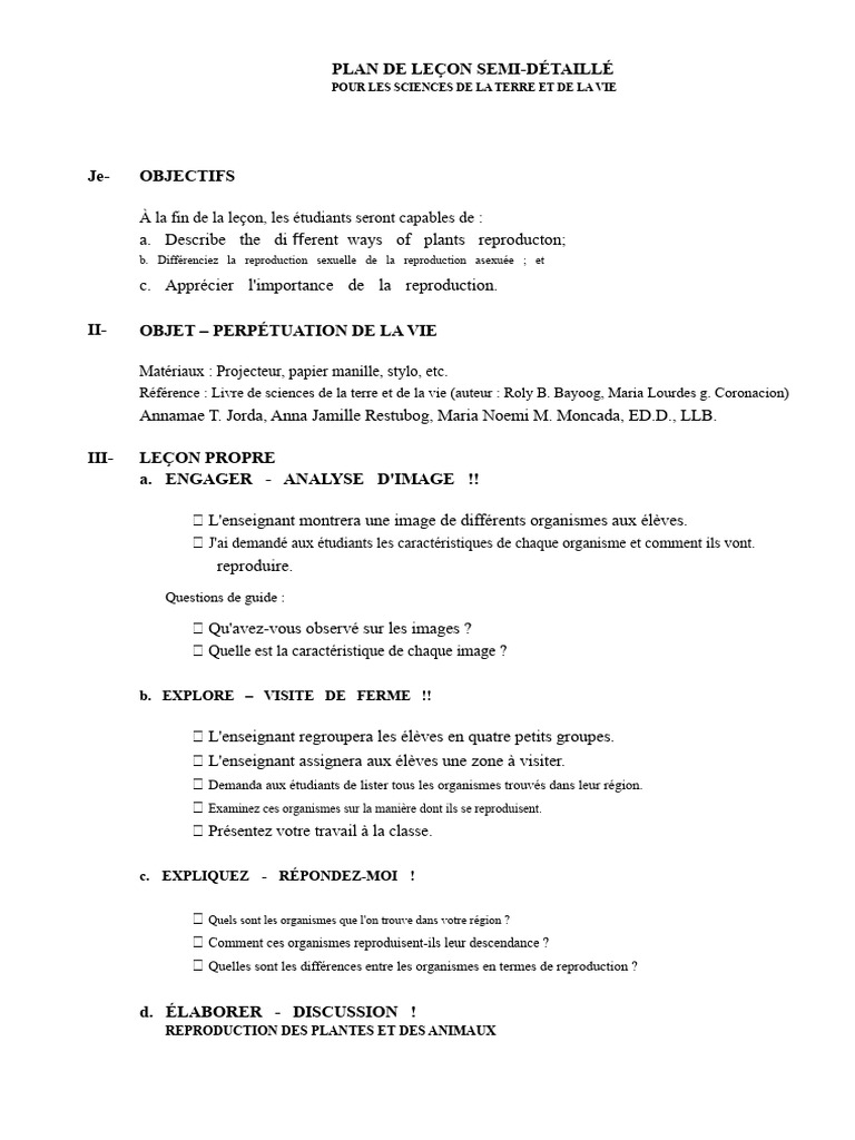 Reproduction des Plantes et Animaux | PDF | la reproduction | Sexe