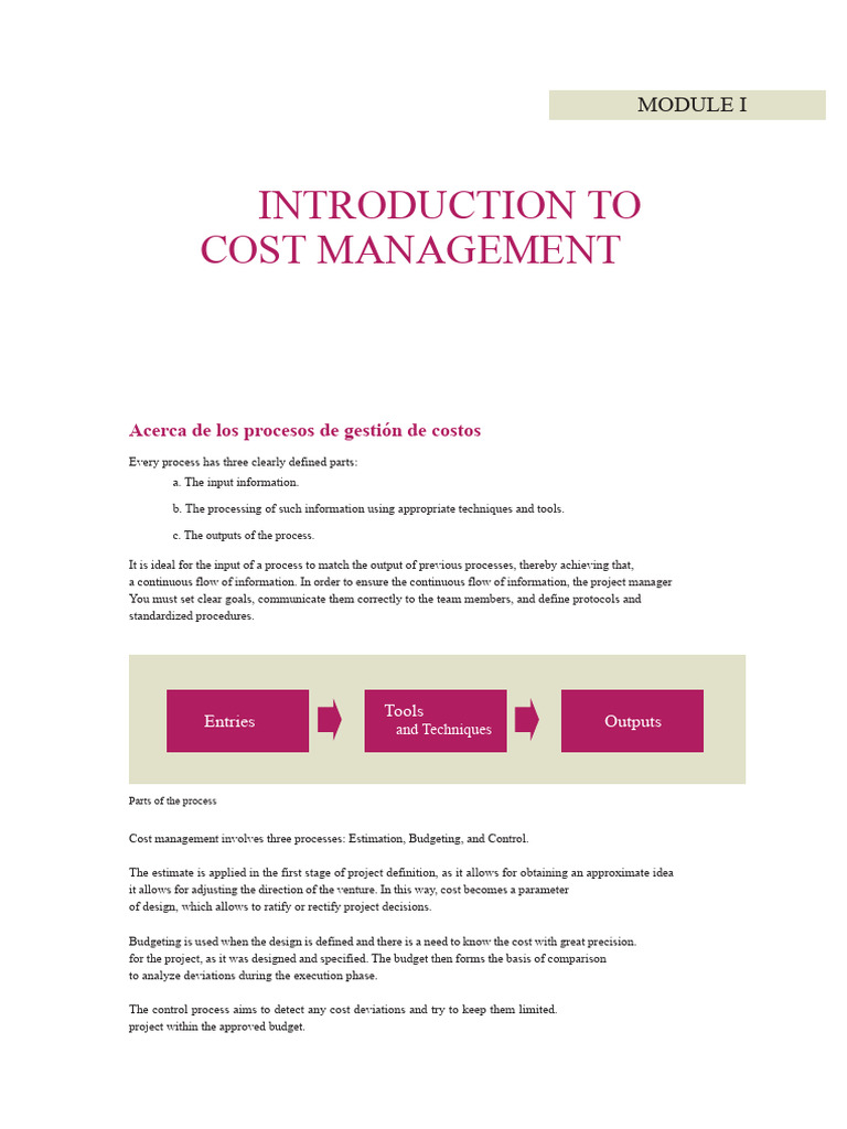 Cost Management: Estimation and Budgeting | PDF