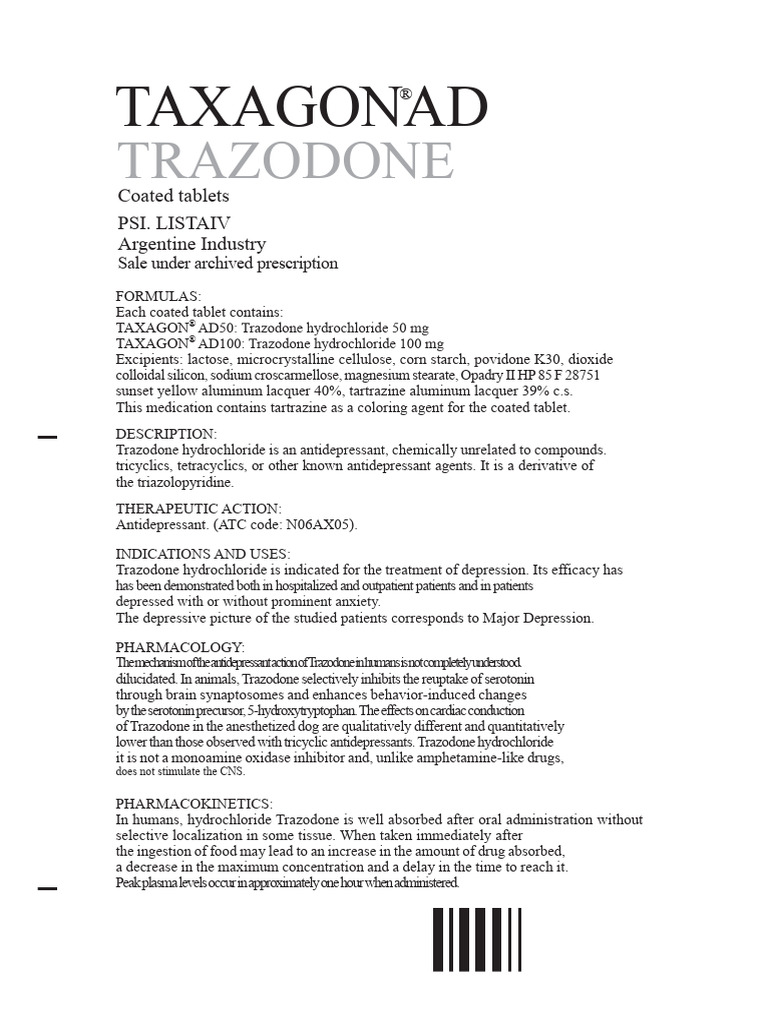 Taxagon Ad | PDF | Antidepressant | Dose (Biochemistry)