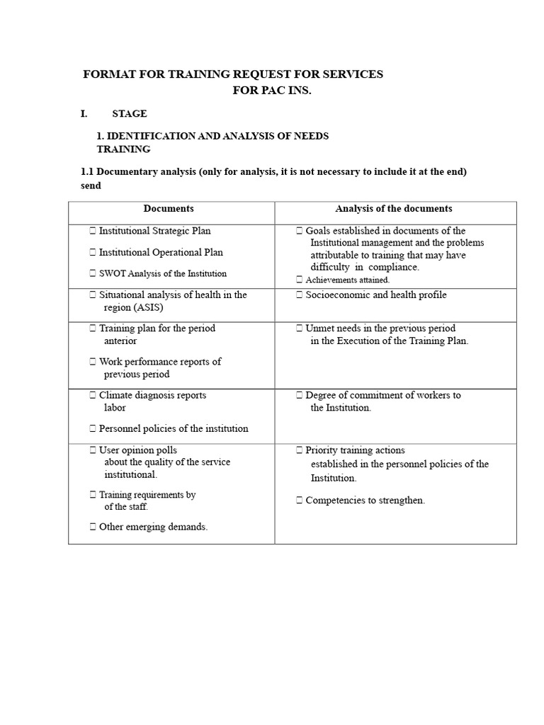 Training Request Format | PDF
