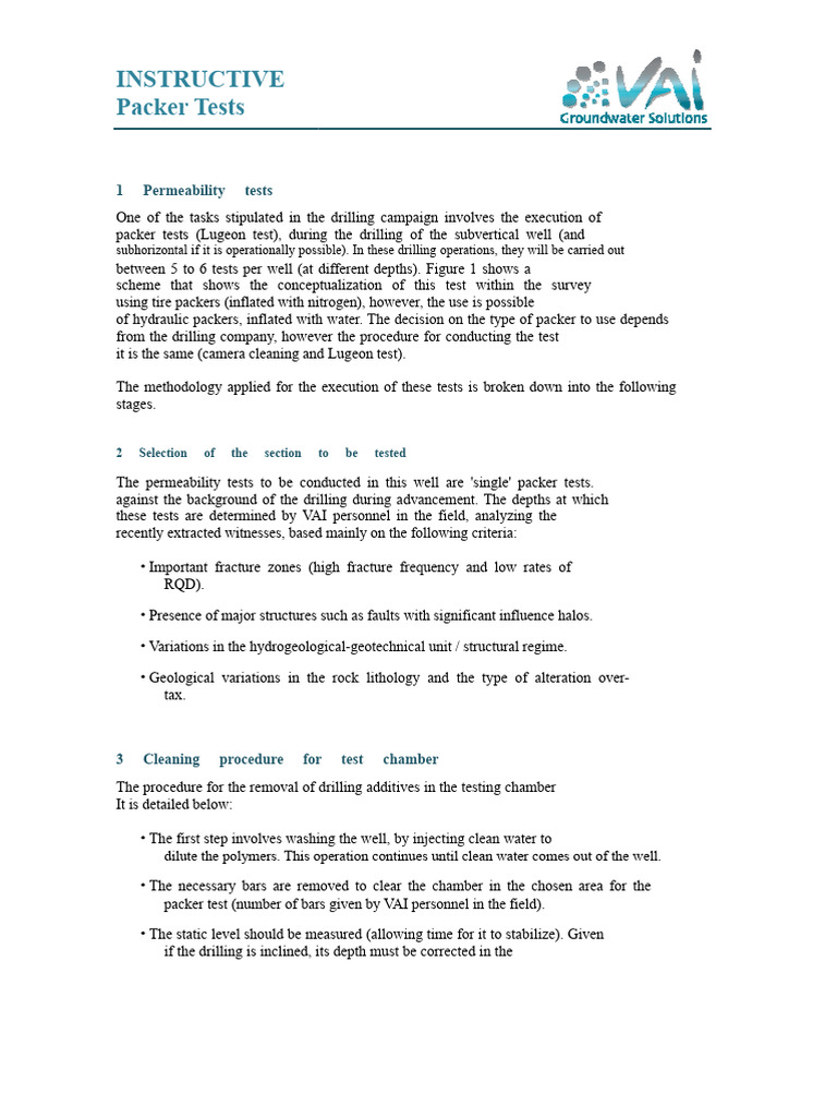 Packer Testing Procedure.pdf | PDF | Pressure | Oil Well