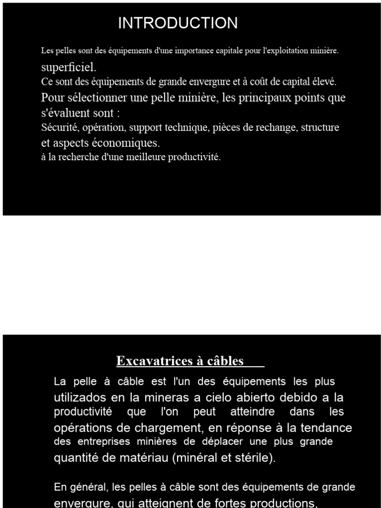 Guide des pelles minières : types et caractéristiques | PDF