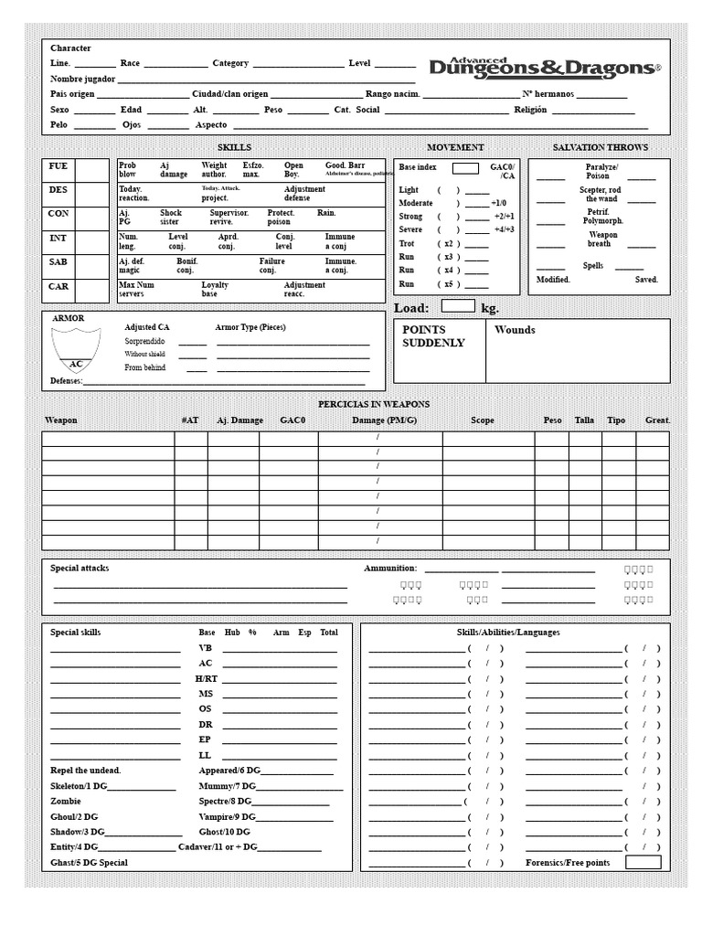 Character Profile and Skills Overview | PDF