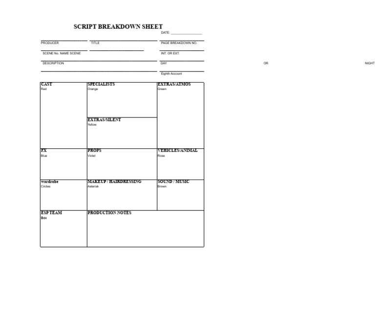 101107006-Script Breakdown Sheet PDF | PDF